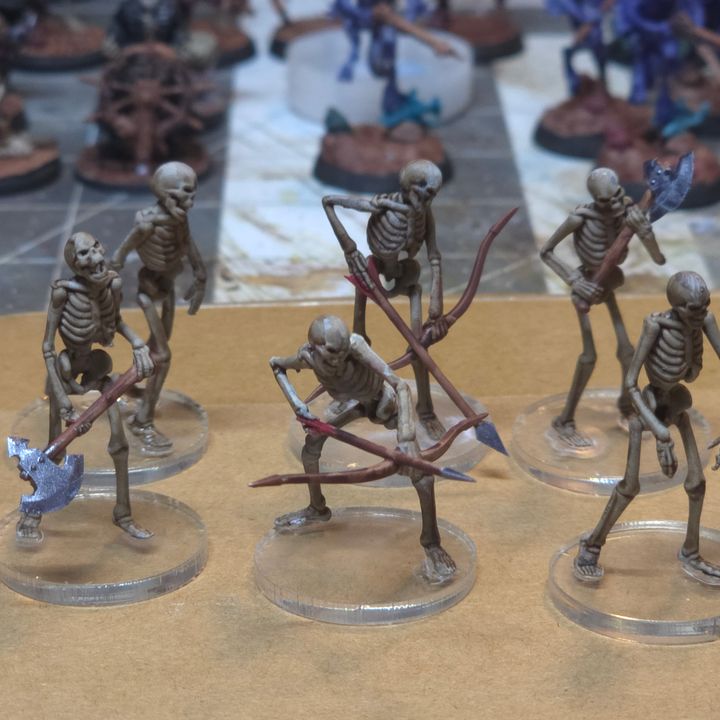 3D Print of Undead Skeleton Mob - Tabletop Miniatures (Pre-Supported ...