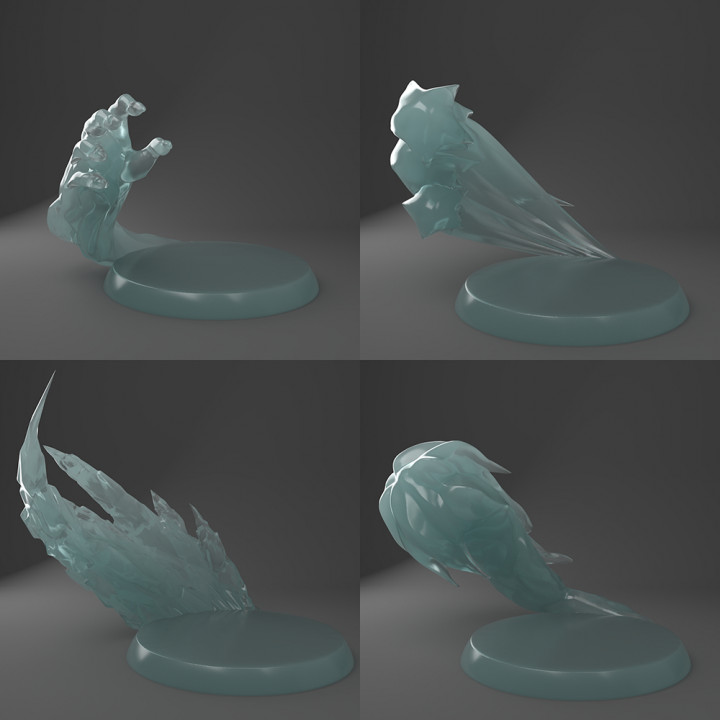 3D Printable Spell Effect Bases by Twin Goddess Miniatures