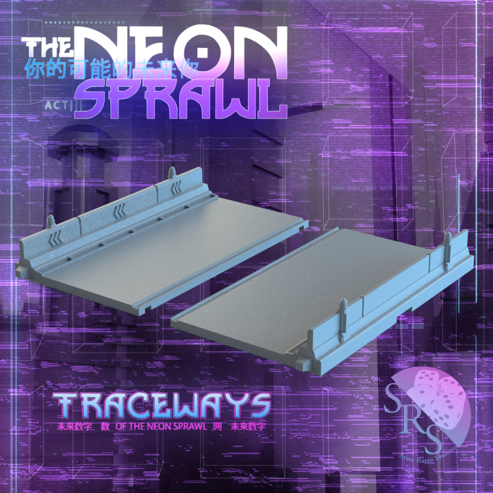 3D Printable Cyberpunk Figures and Terrain Set by SRS Studios