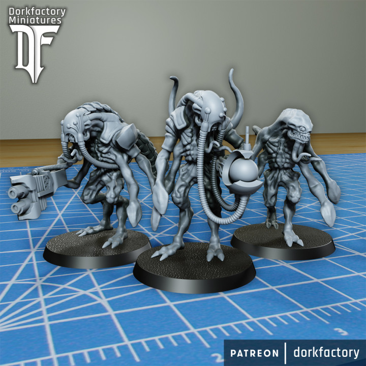 3D Printable Alien Exploration Team by Dorkfactory Miniatures