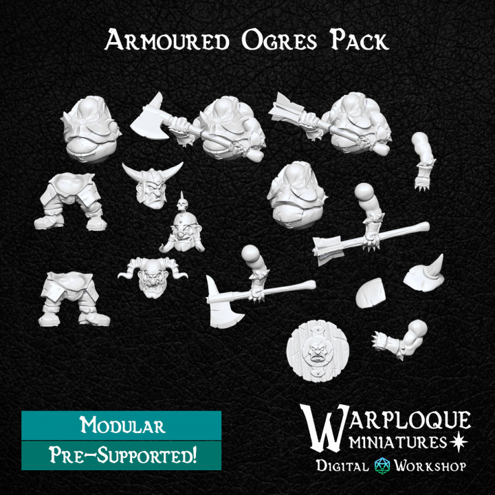 3D Printable Ogre Warband Bundle by Warp Miniatures