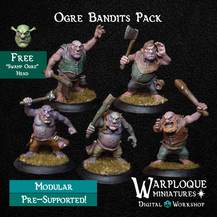 3D Printable Ogre Warband Bundle by Warp Miniatures