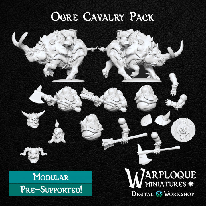 3D Printable Ogre Warband Bundle by Warp Miniatures