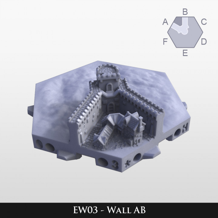 3D Printable Hexton Hills Epic Cities Wall Set 01 by Hexton Hills