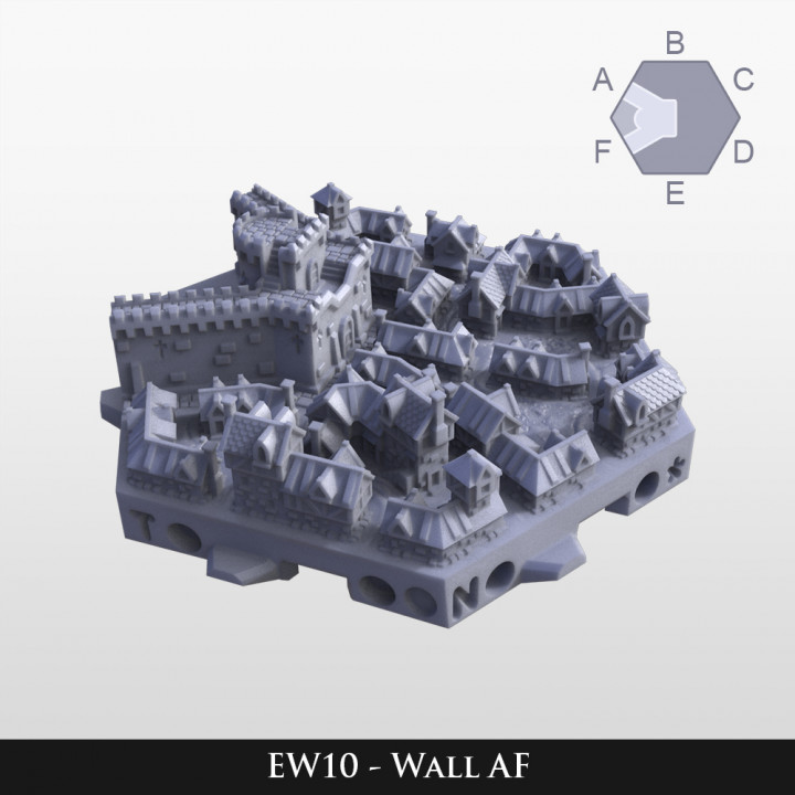 3D Printable Hexton Hills Epic Cities Wall Set 01 by Hexton Hills