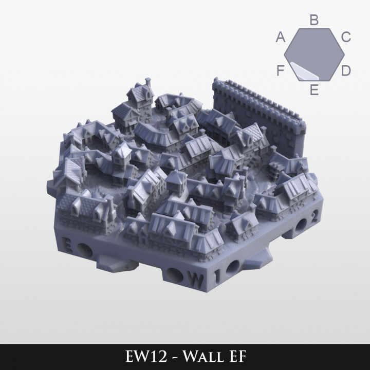 3D Printable Hexton Hills Epic Cities Wall Set 01 by Hexton Hills