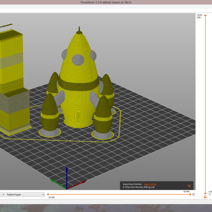 3D Printable Retro Rocketship ( Multi-Material ) by Stacii Hughes