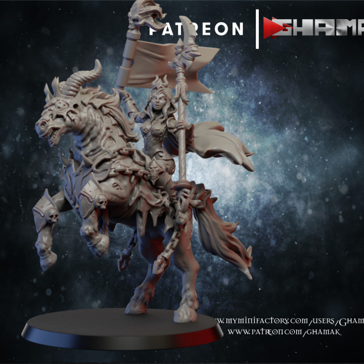 3D Printable dark elf cavalry 3 support ready by Ghamak