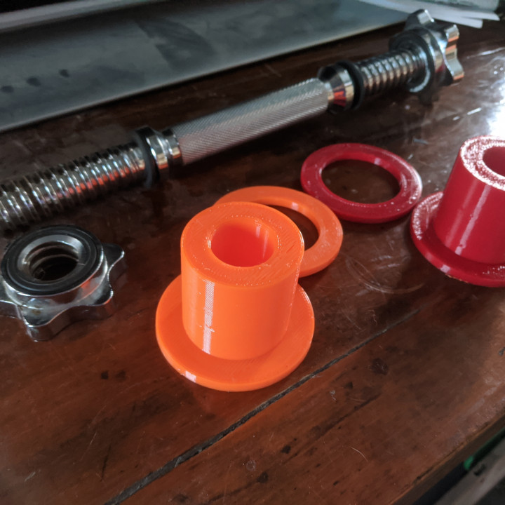 3D Printable Olympic to Standard Barbell Dumbbell adapter weight plate ...