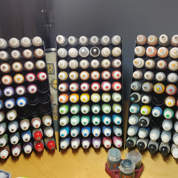 3D Printable Vallejo Paint Rack by Stu 3D Printable Vallejo Paint Rack by Stu