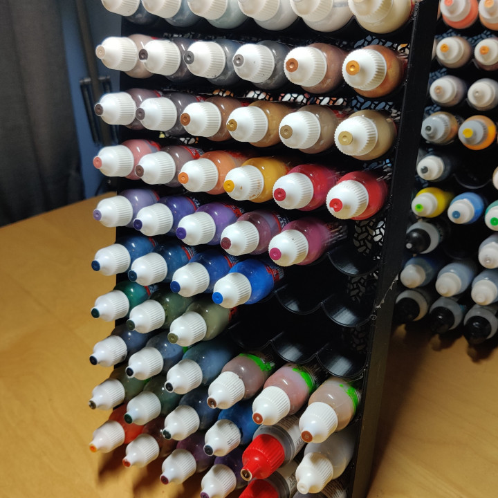 3D Printable Vallejo Paint Rack by Stu 3D Printable Vallejo Paint Rack by Stu