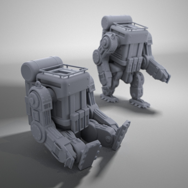 3D Printable Dieselpunk robots by Alphonse Marcel