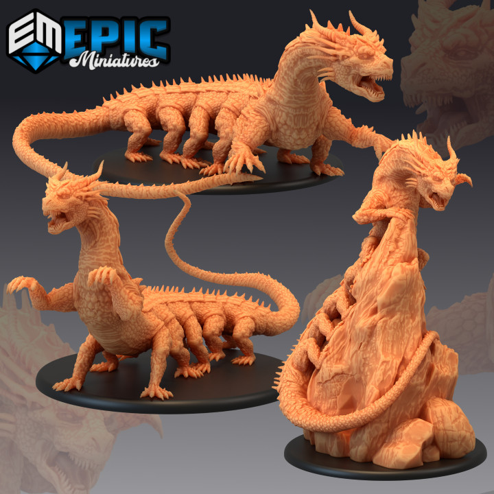 3D Printable Behir Set / Lightning Lizard / Classic Monster Collection ...