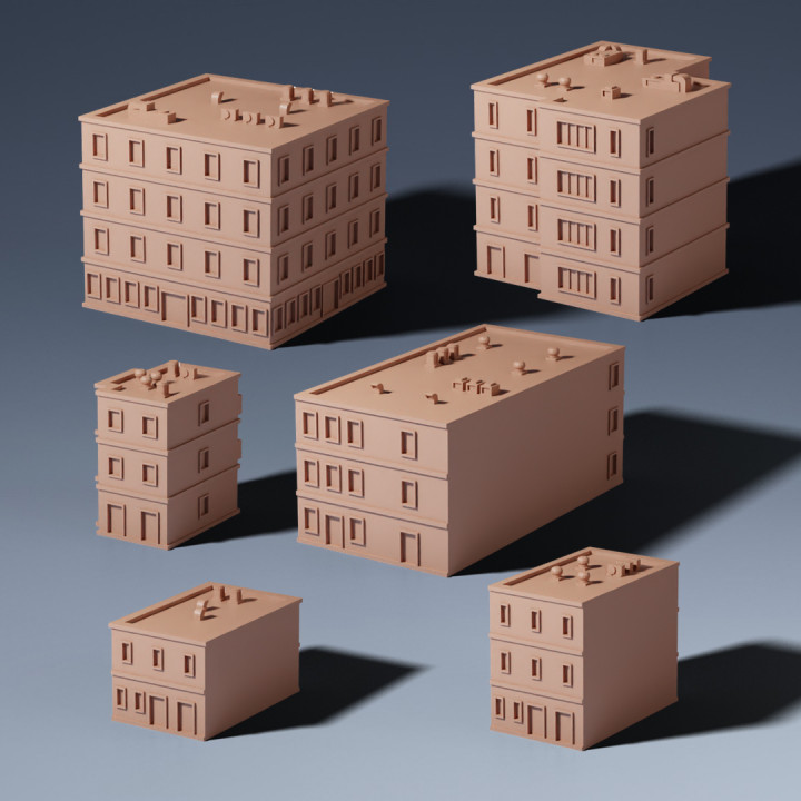3D Printable 6mm Modern Buildings by Productions Diratia