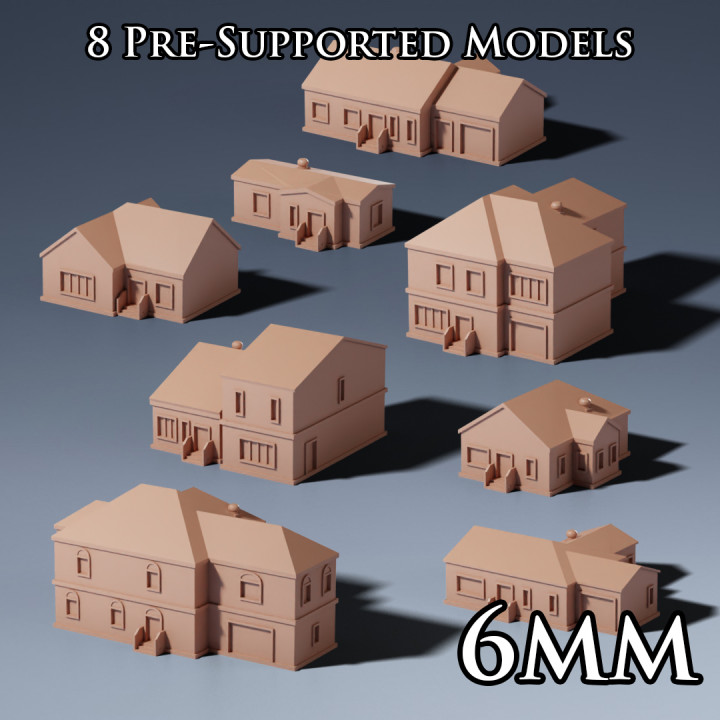3D Printable 6mm Modern Houses by Productions Diratia