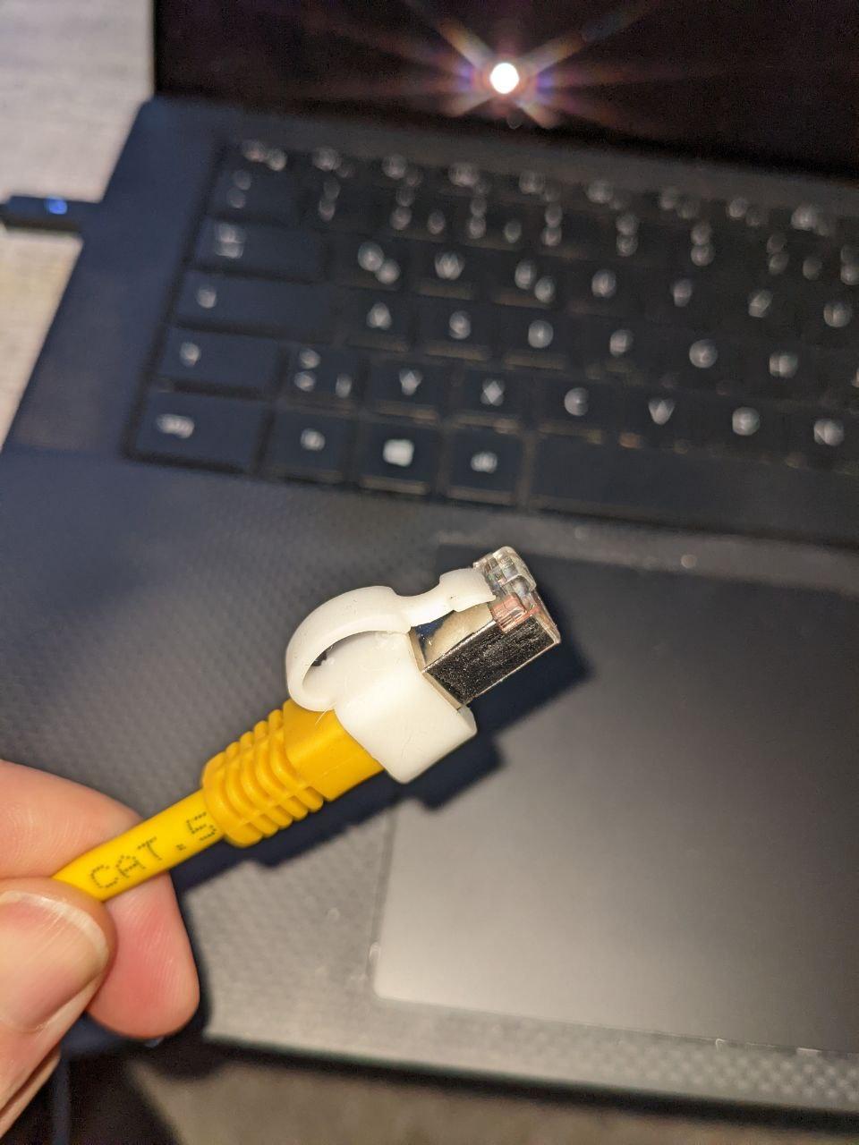 3D Printable Ethernet | RJ45 Secure clip, repair broken tab by Guss ...