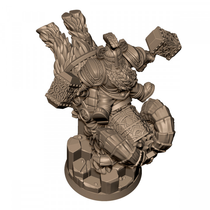 3D Printable Steel Ram Clan dwarf knight by Willy Kao