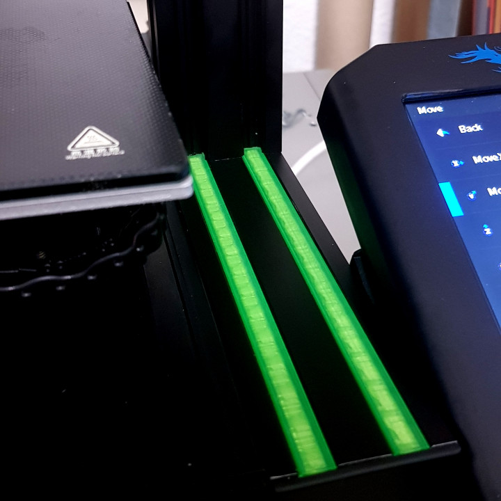 3D Printable Flush strip/cover to fill gap in 3d printer frame by D B