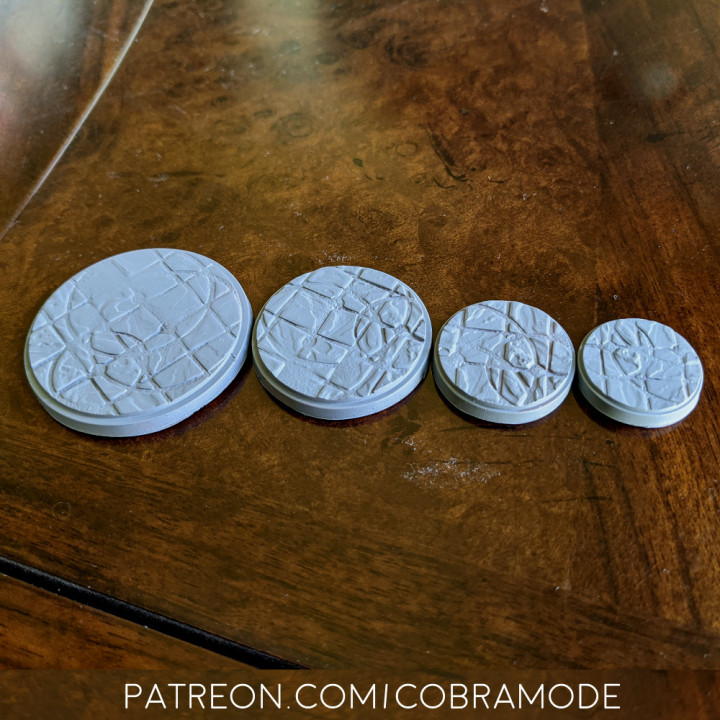 3D Printable Ruins Stone Floor Base Pack (4pcs) by CobraMode