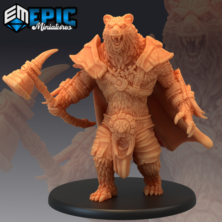 3D Printable Werebear Lord Hammer / Bear Man Hybrid / Dire Beast ...