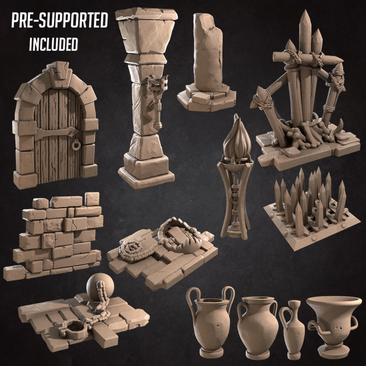 3D Printable Dungeon Assets Pack by Bite the Bullet