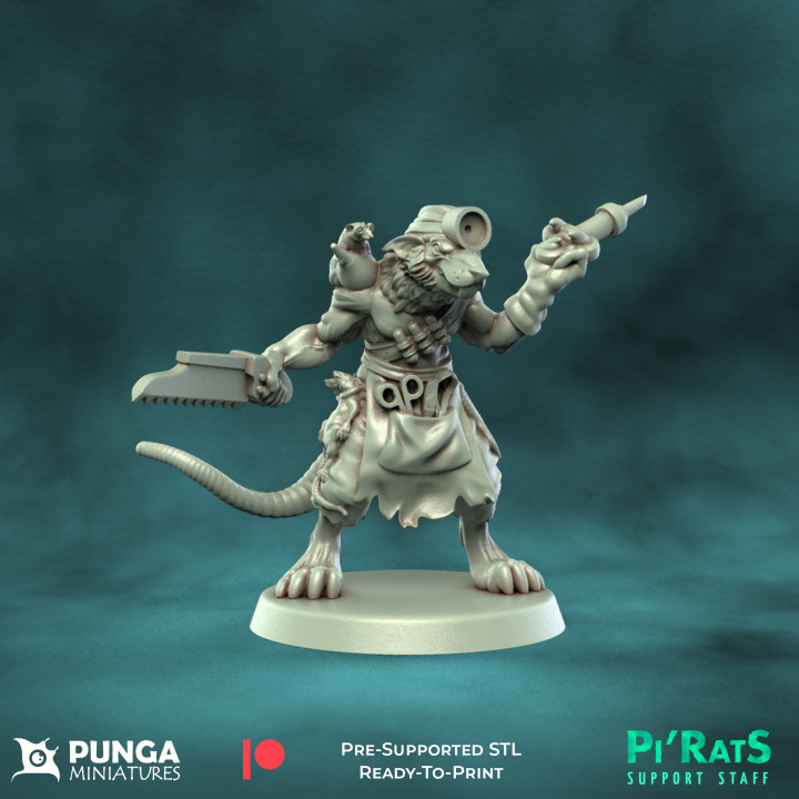 3D Printable January Release - Pi'Rats Support Staff by Punga Miniatures