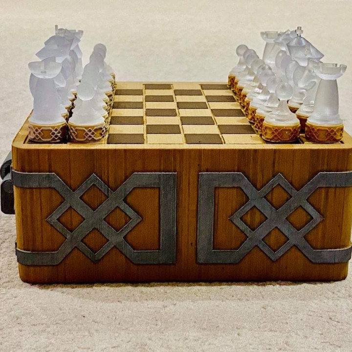 3D Printable Crystal Medieval Chess Drawer Set by Lazy Bear