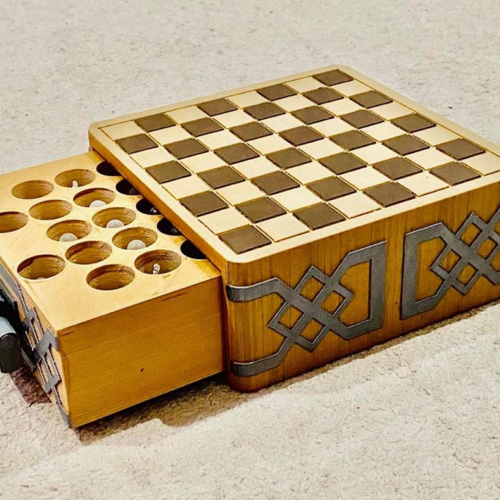 3D Printable Crystal Medieval Chess Drawer Set by Lazy Bear