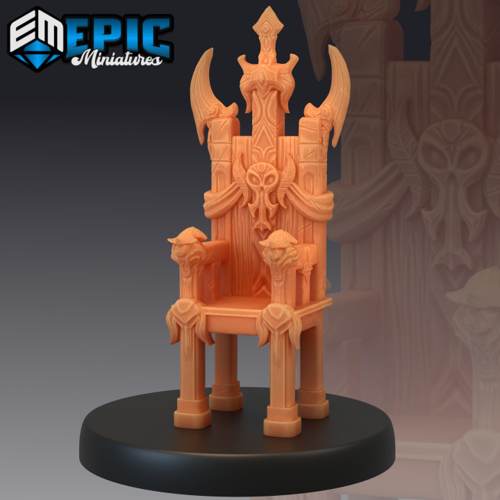 3D Printable Vicious Queen Throne / Evil Royal Leader / Ruthless Tyrant ...