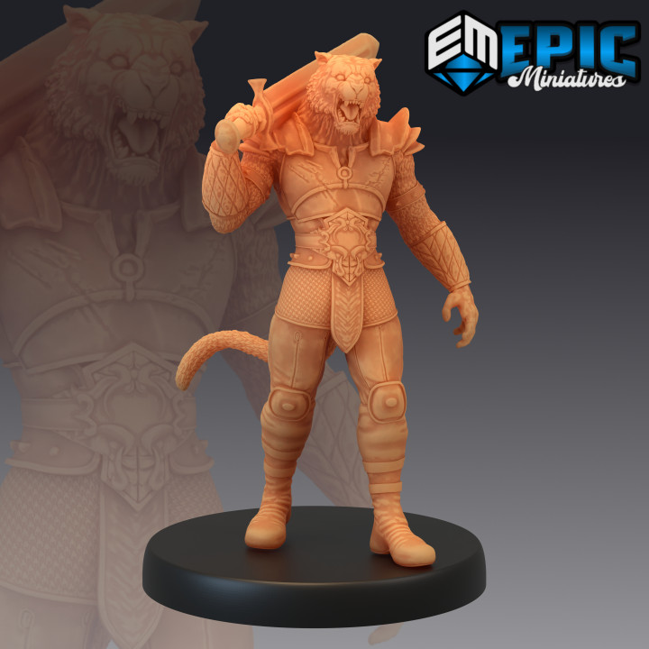 3D Printable Catfolk Tiger Set / Feline Warrior / Weretiger Collection ...