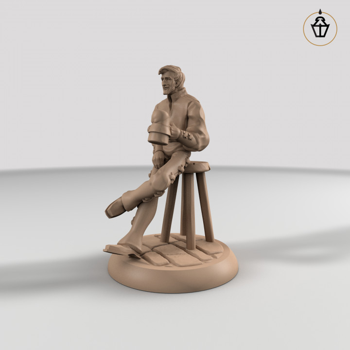 3D Printable Human Tavern Patron by Lamppost Collective
