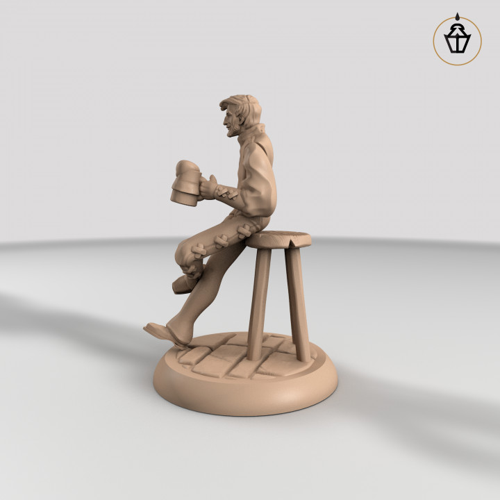 3D Printable Human Tavern Patron by Lamppost Collective