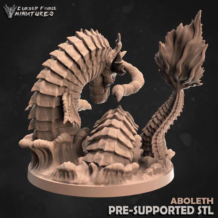 3D Printable Aboleth (supported) by Cursed Forge Miniatures