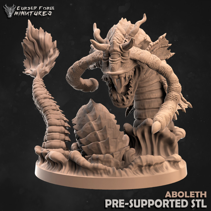 3D Printable Aboleth (supported) by Cursed Forge Miniatures