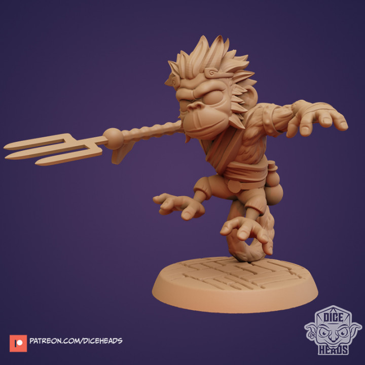 3D Printable Monkey Monk by Dice Heads