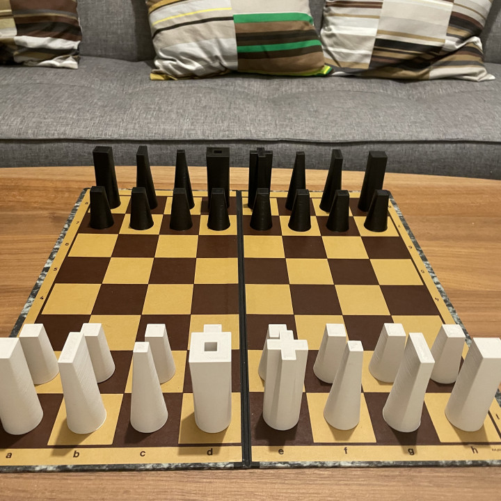 3D Printable Abstract Chess by Johan Israelsson