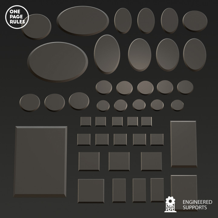 3D Printable Simple Bases (Round & Square) by One Page Rules