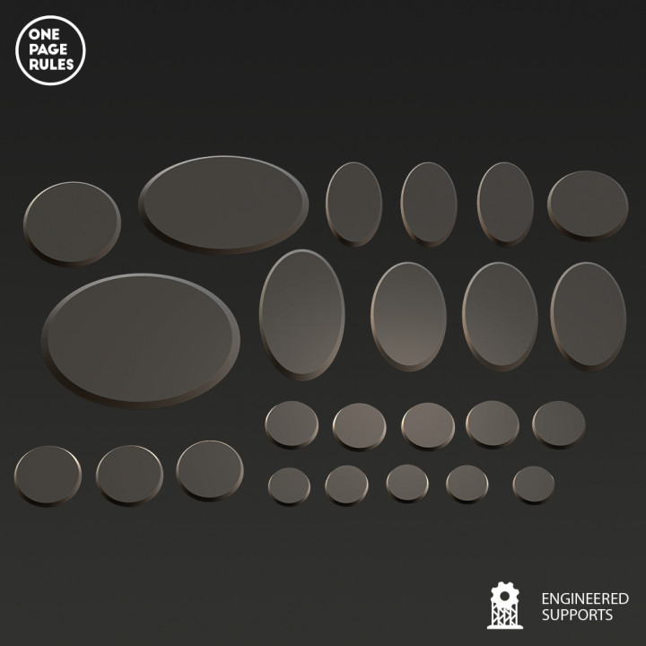 3D Printable Simple Bases (Round & Square) by One Page Rules