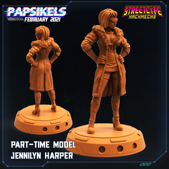 3D Printable PART TIME MODEL JENNILYN HARPER by PAPSIKELS MINIATURES