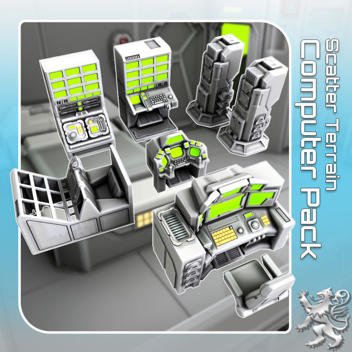 3D Printable Computer Pack - Scatter Terrain by 2nd Dynasty