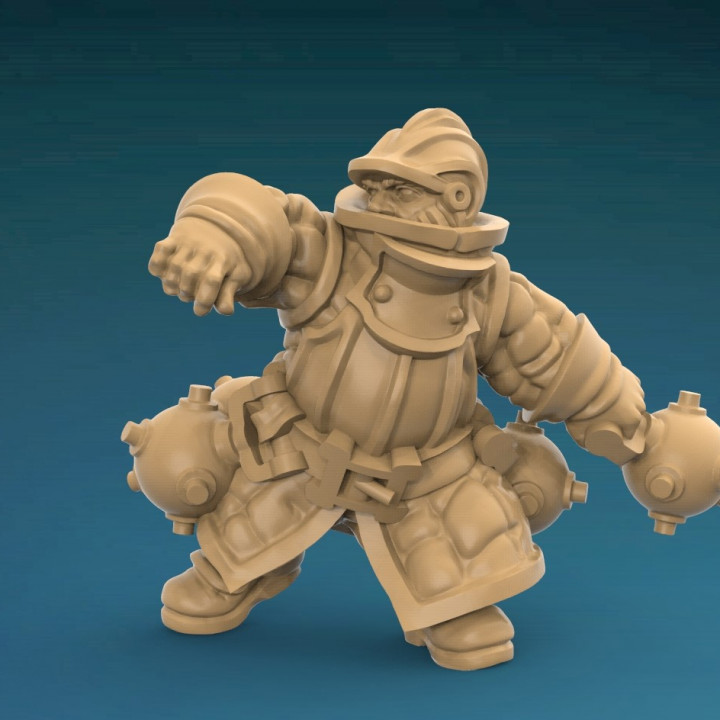 3D Printable Fabur Lod, dwarf artificer by Herospawnspot