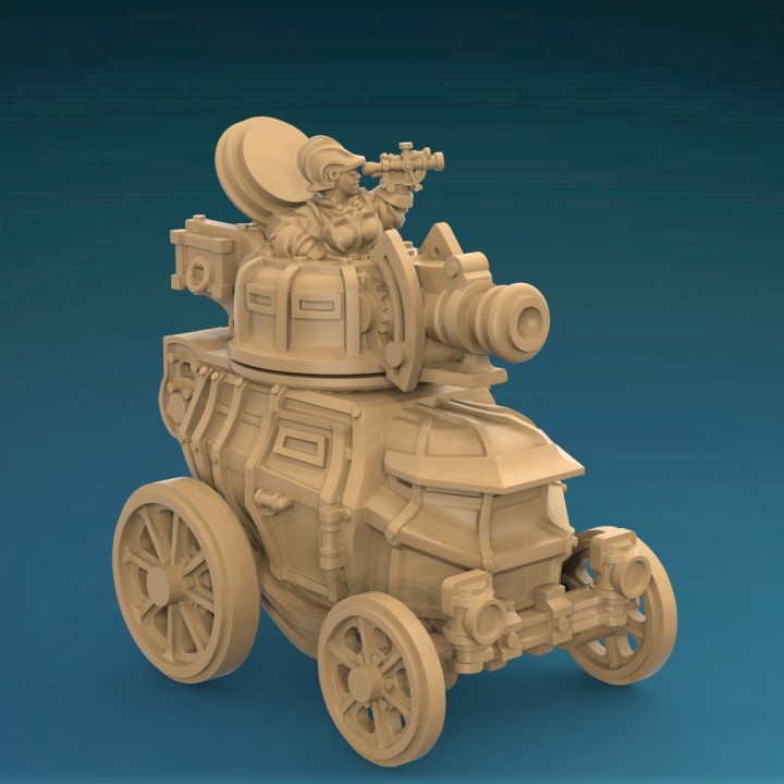 3D Printable Dwarf mobile artillery by Herospawnspot