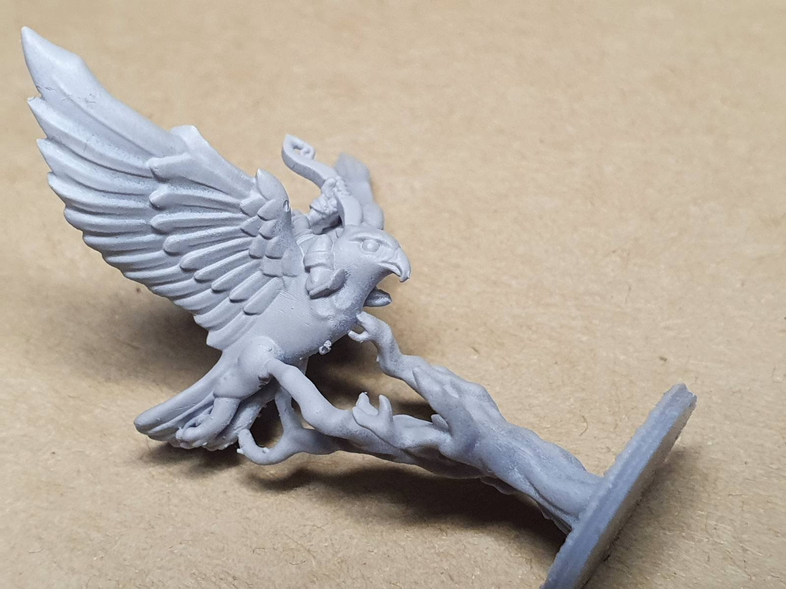 3D Printable Elf Hero on Dragon miniature (28mm, modular) by Juhász Gergely