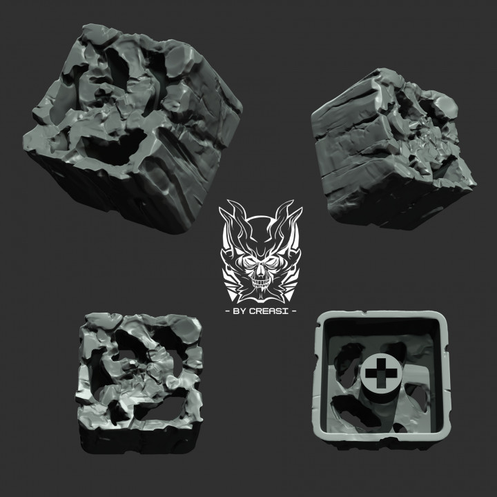 3D Printable Keycap - Stone - Custom Mechanical Keyboard by Creasi Workshop