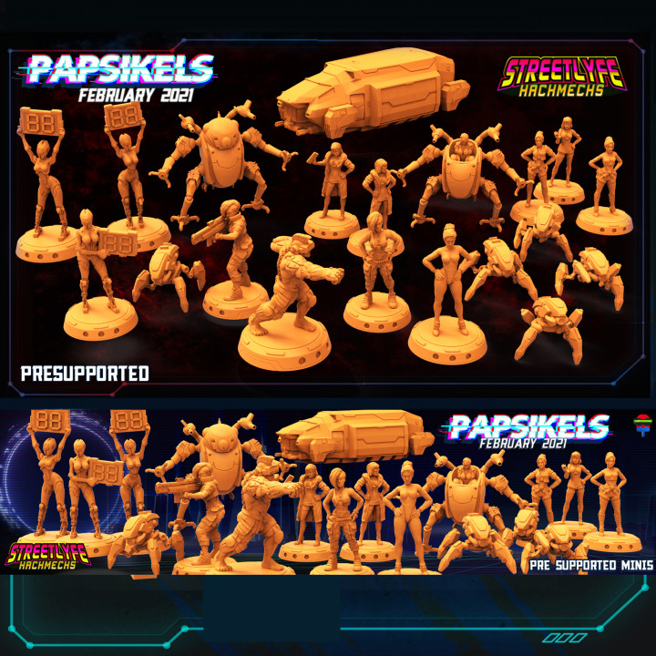 3D Printable FEBRUARY 2021 RELEASE - CYBERPUNK by PAPSIKELS MINIATURES