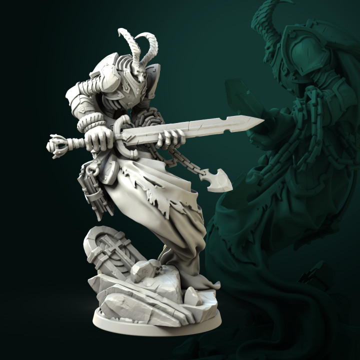 3D Printable Wraith 32mm and 75mm pre-supported by White Werewolf Tavern