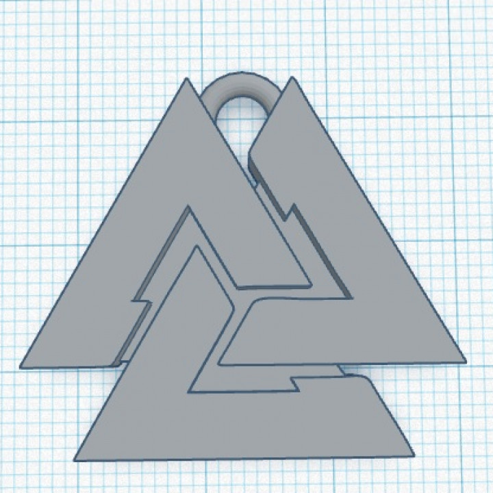 3D Printable Valknut Pendant 2 by wolfwatcher25