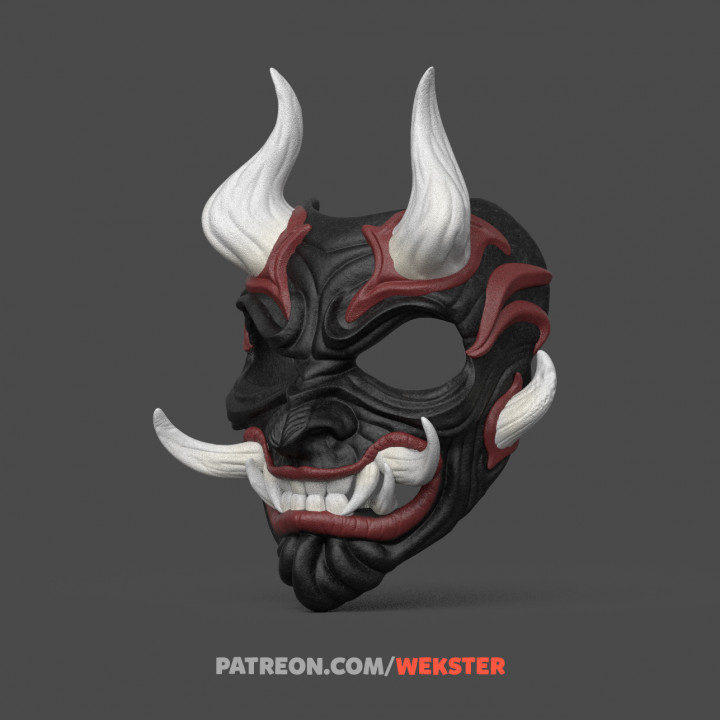 3D Printable Oni mask (full and half face version by Wekster