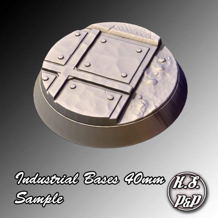 3D Printable Industrial Bases - Sample (40mm) by Keisers Paint and Play