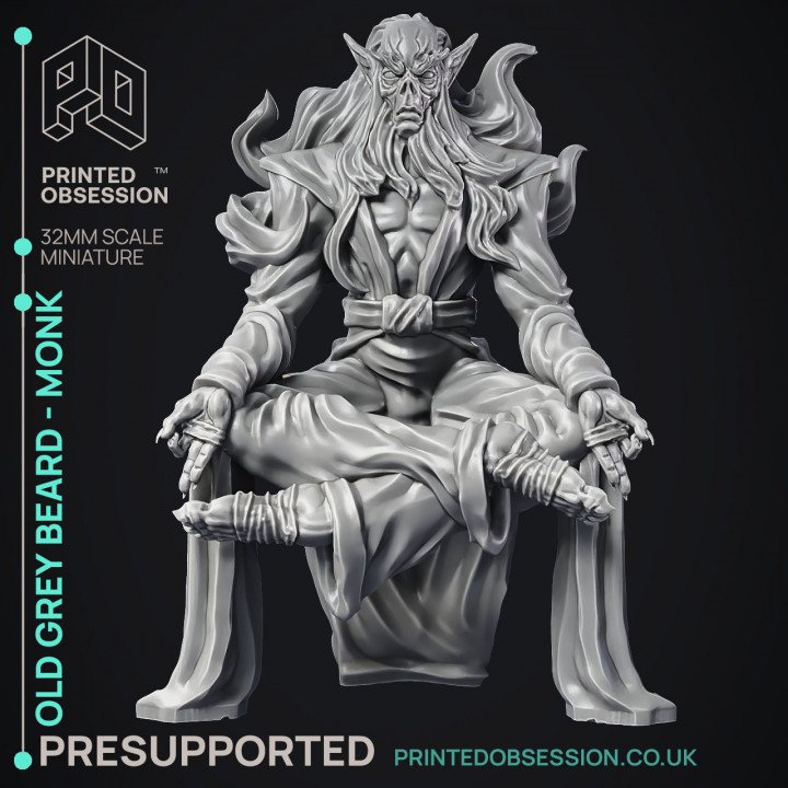 3D Printable Old Grey Beard - Gyth - PRE SUPPORTED - D&D 32mm by ...